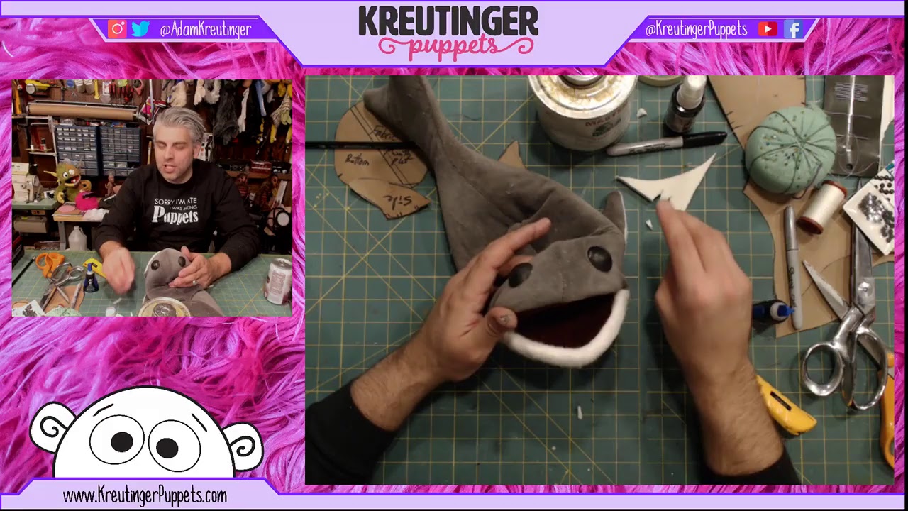 From Pattern to Puppet! Full Shark Puppet Build LIVE! - YouTube