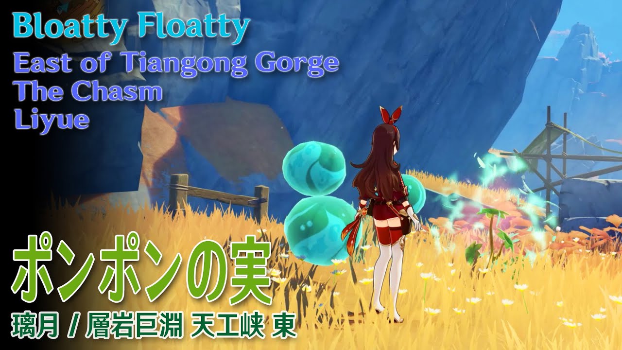 【原神】ポンポンの実/層岩巨淵/天工峡 東 [Bloatty Floatty,East of Tiangong Gorge,Liyue,The ...