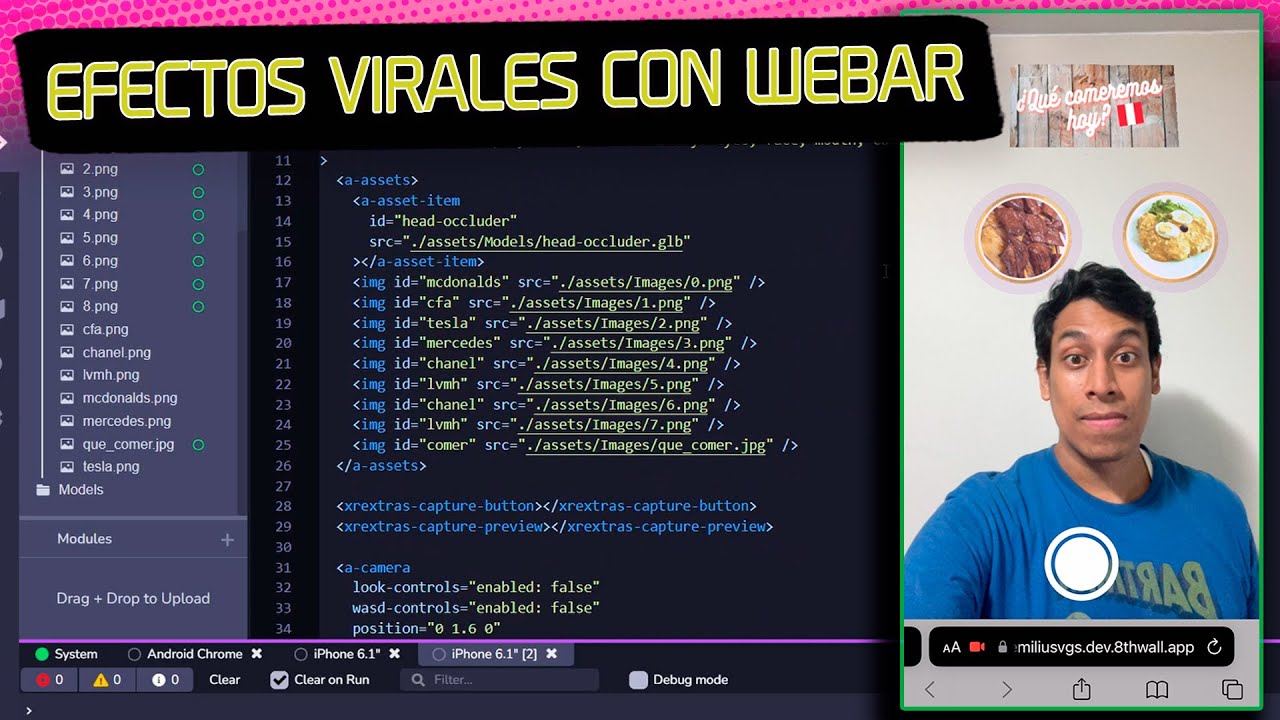 Crea Face Effects con realidad aumentada web - 8thwall | Filtro viral - YouTube
