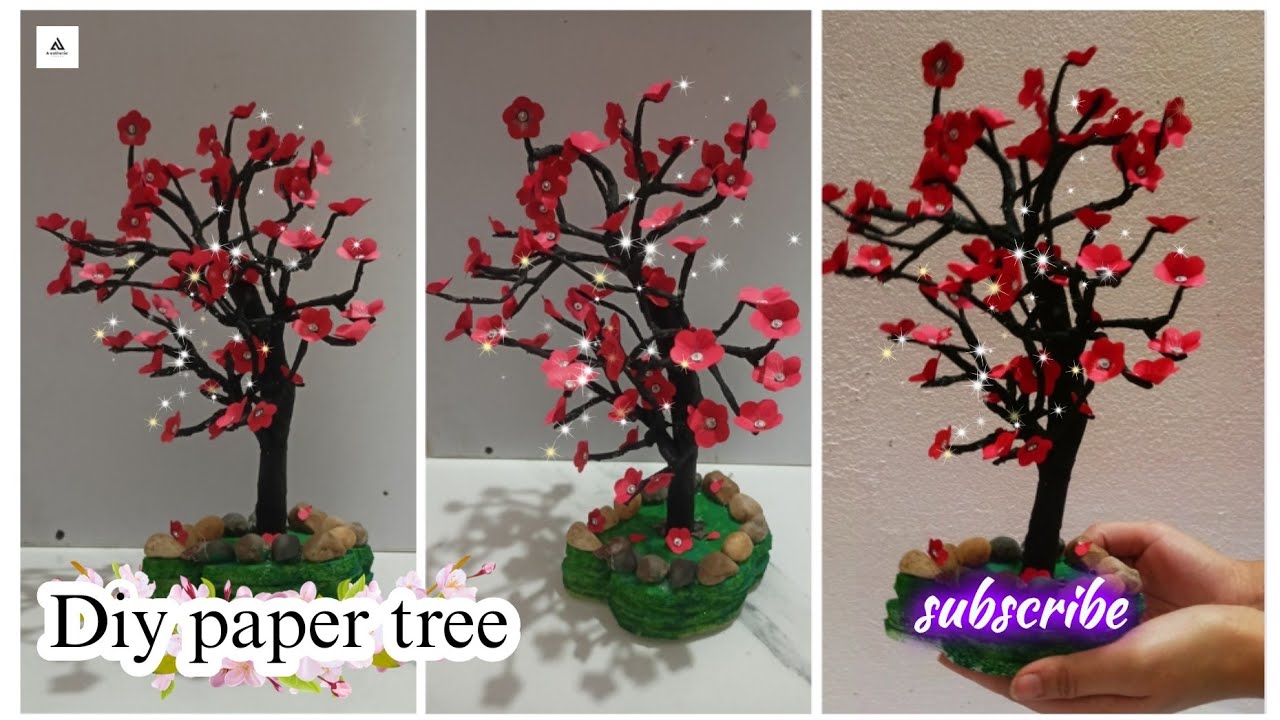 Diy small paper tree | न्यूज पेपर से बनाए beautiful tree | How to make ...