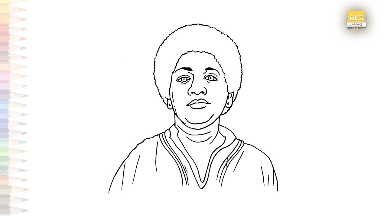 Audre Lorde drawing | Face sketches easy | How to draw Audre Lorde step ...