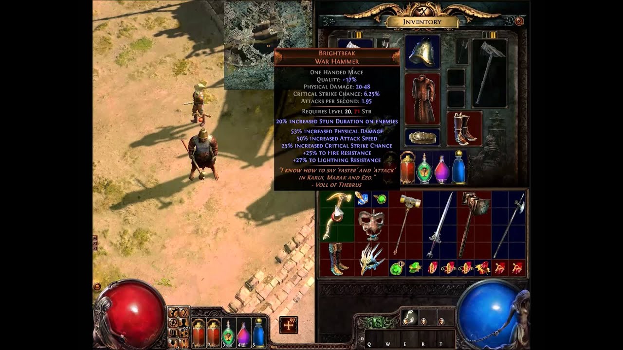 Path of Exile: Unique Brightbeak War Hammer - YouTube