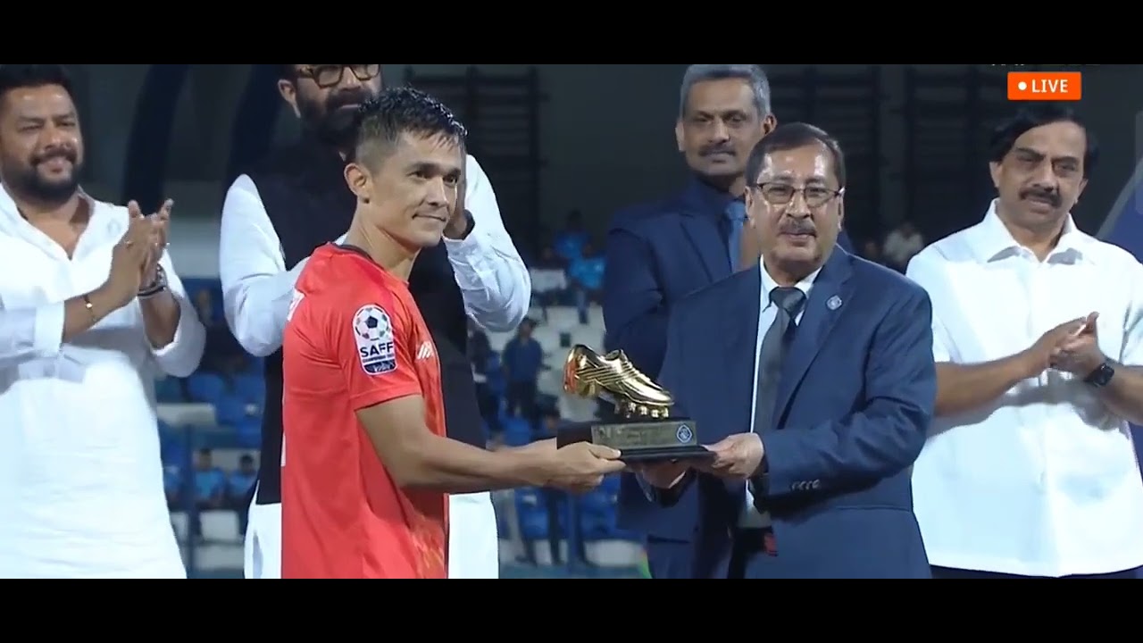 India Vs Kuwait Post Match Presentation Sunil Chhetri wins Golden Boots ...