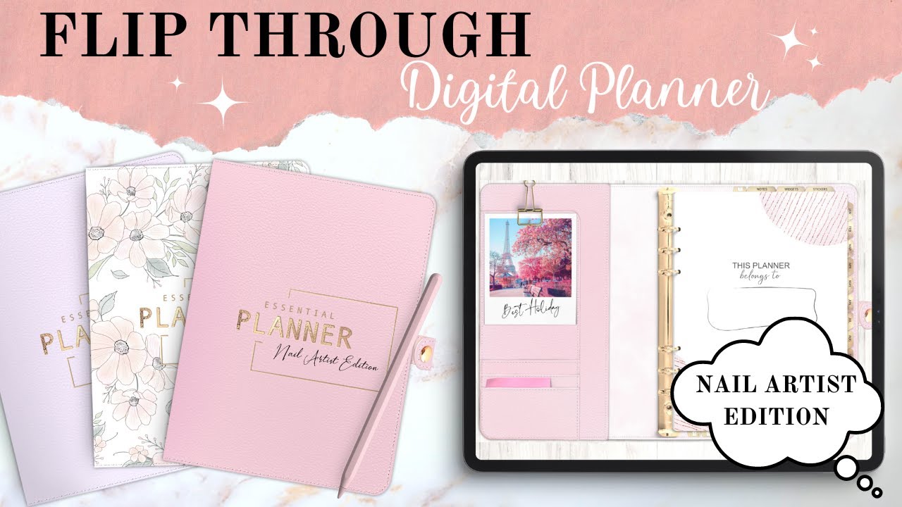 Nail Artist Weekly Digital Planner Flip Through | Undated - YouTube