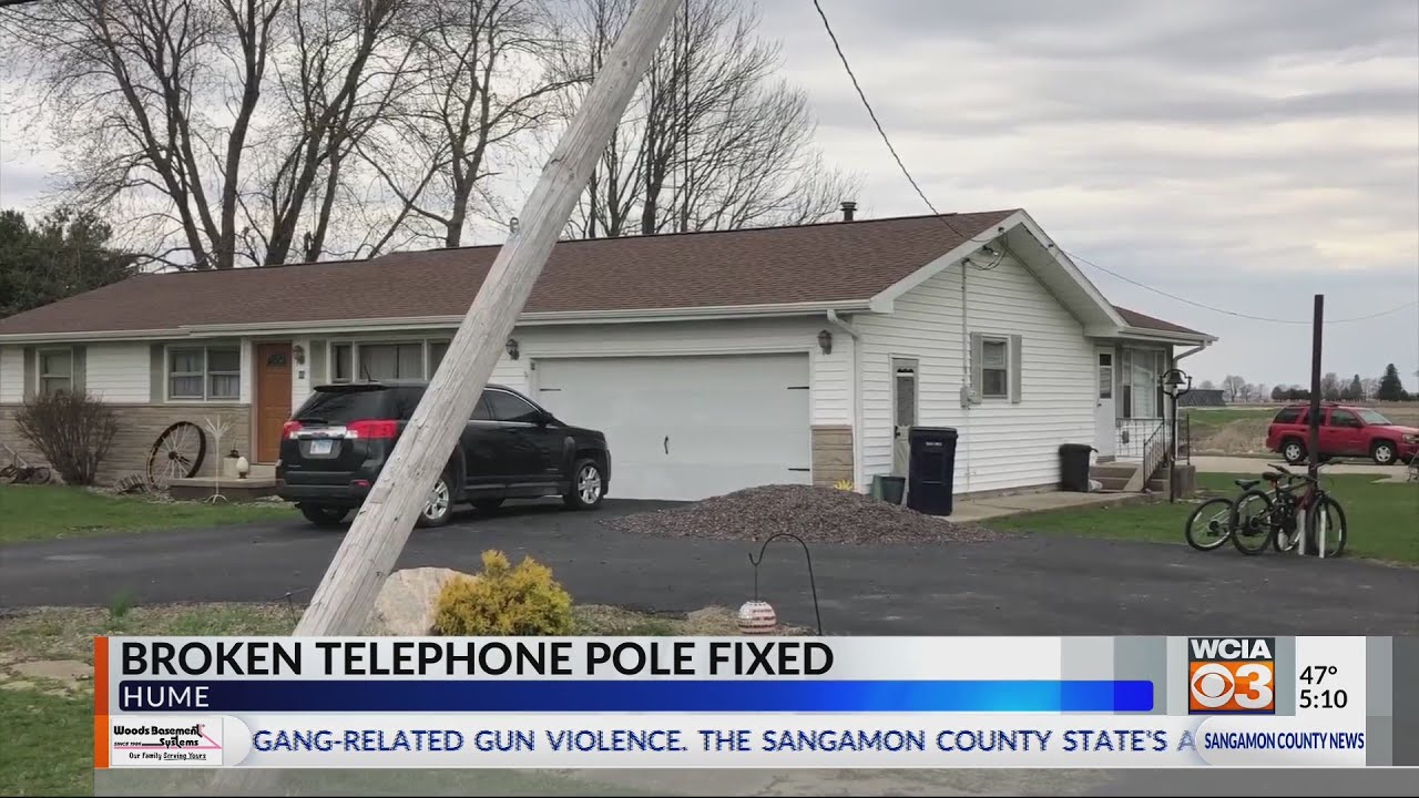 Broken telephone pole gets repaired - YouTube