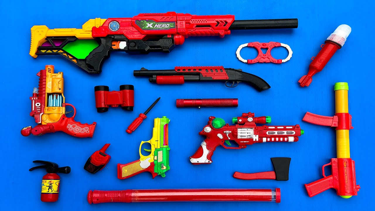 M249 Machine Guns Collection 6 Assault Rifle AK47 Gun 3D Lights ...