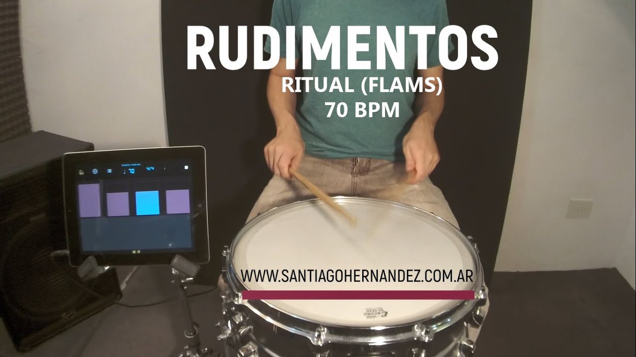 RUDIMENTAL RITUAL - Rudimentos (Flams) - 70 BPM - Clases de bateria x ...