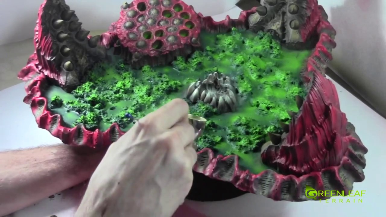 Tutorial: Tyranid Reclamation Pool (Part 2- Paint & Finish) - YouTube