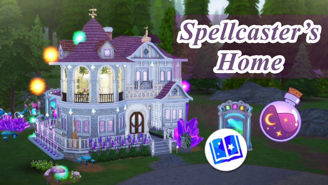 Spellcaster's Home || THE SIMS 4 Speed Build (with magical music) - YouTube