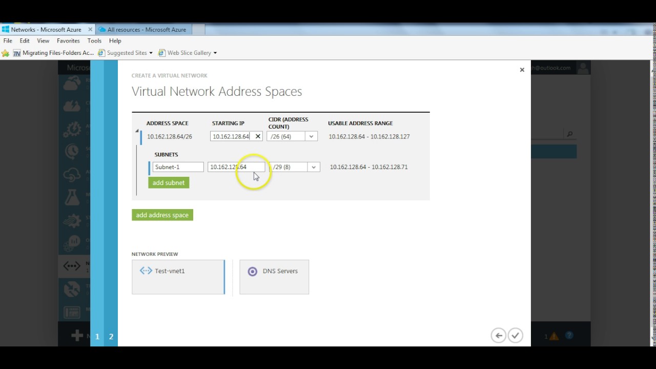 Microsoft Azure : How to create a classic VNet in the Azure portal ...