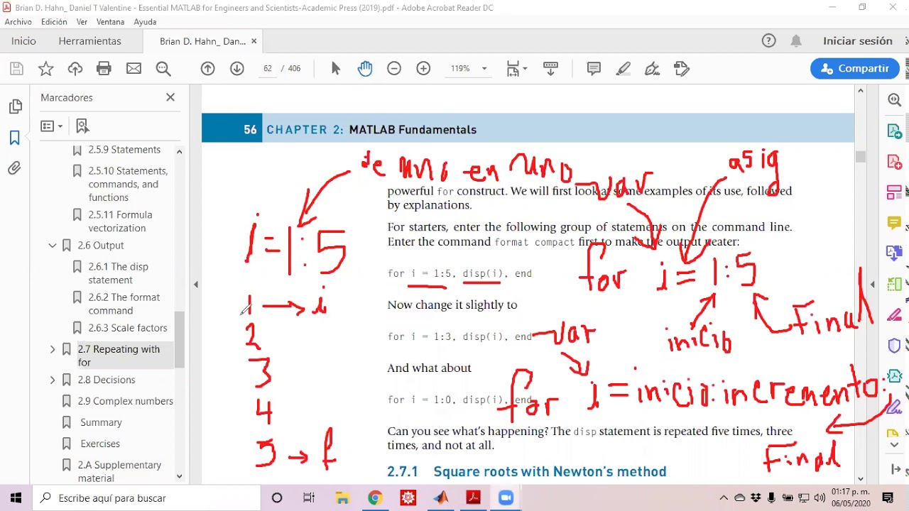 uso de for en matlab - YouTube