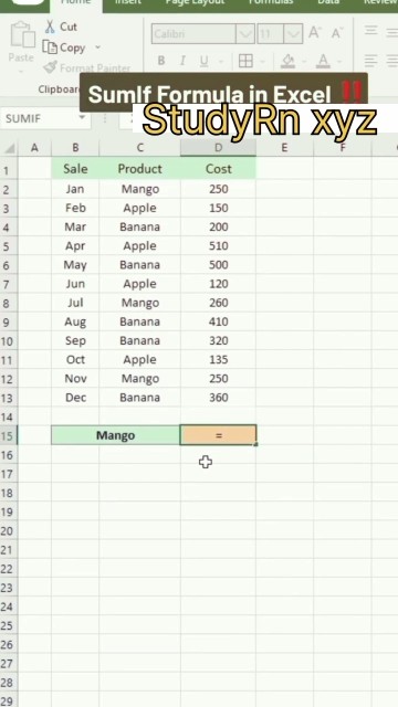 Sumif Formula In Exceltricks Youtube