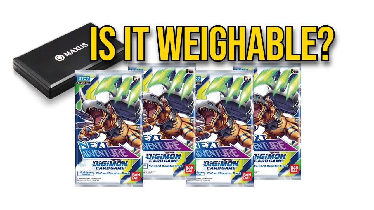 Can you Weigh Digimon Card Game Next Adventure Booster Packs? - YouTube