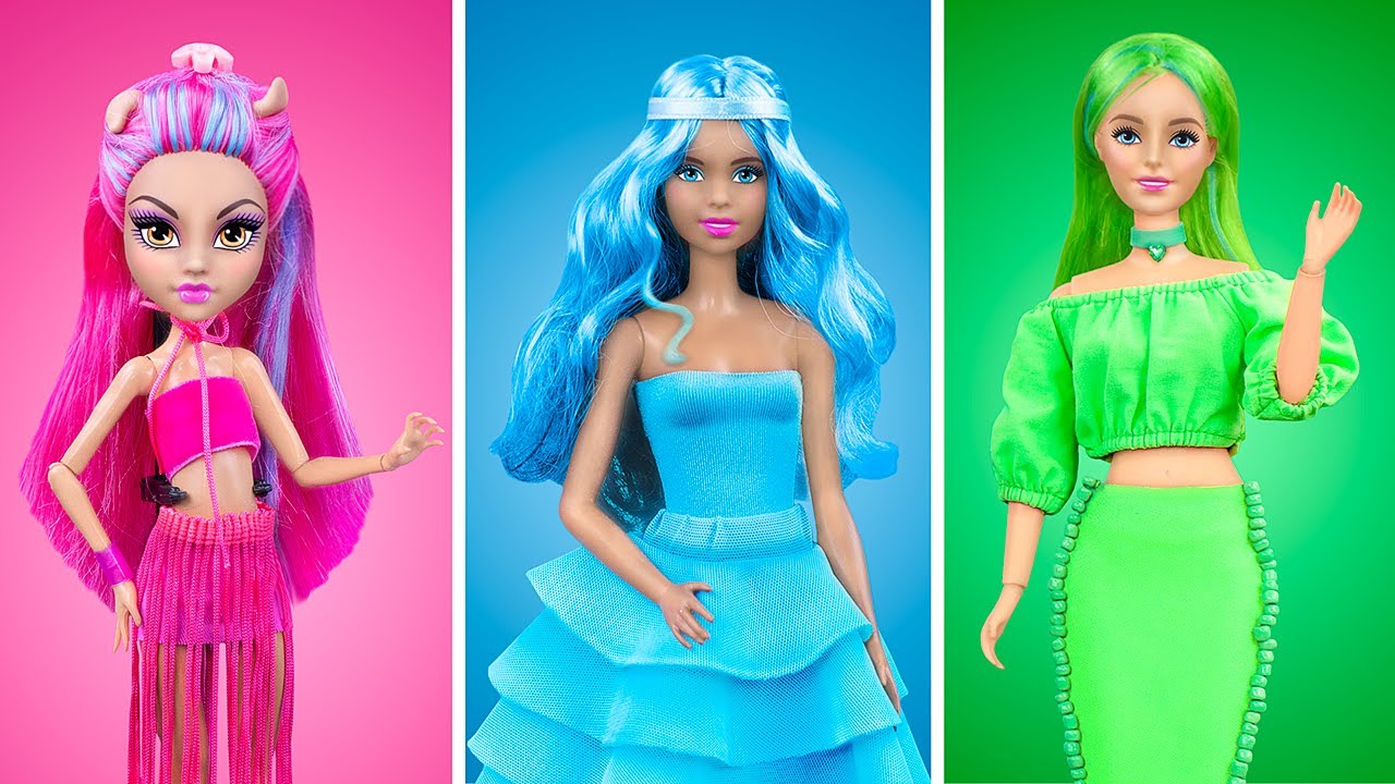 Tantangan Warna! 18 Karya Barbie Semua Dalam Satu Warna - YouTube