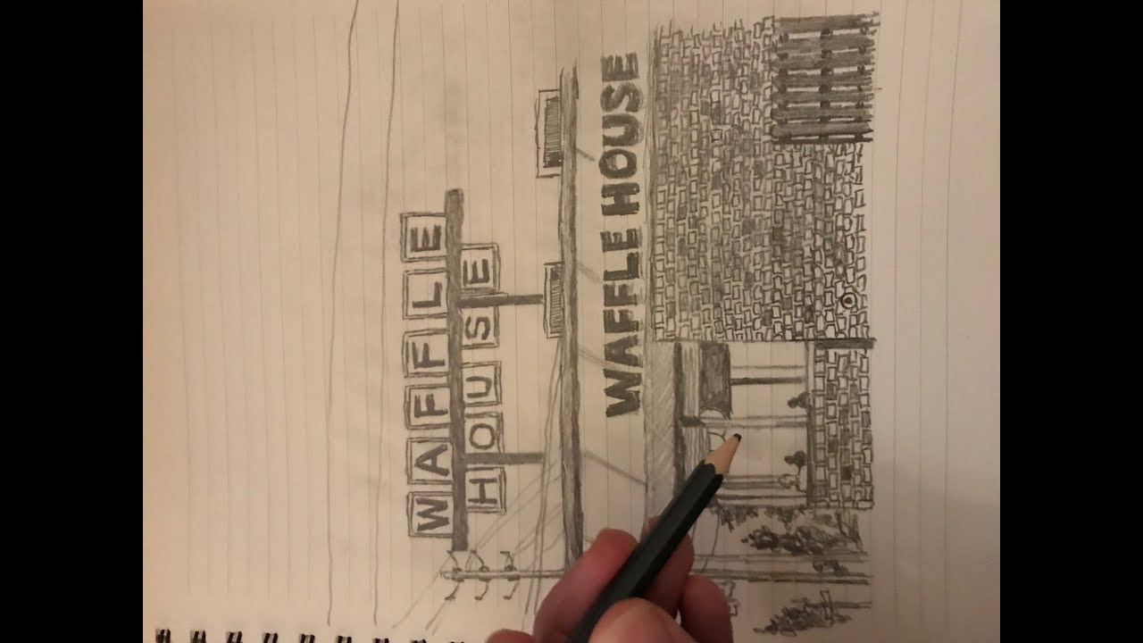 ASMR: Drawing a Waffle House - YouTube