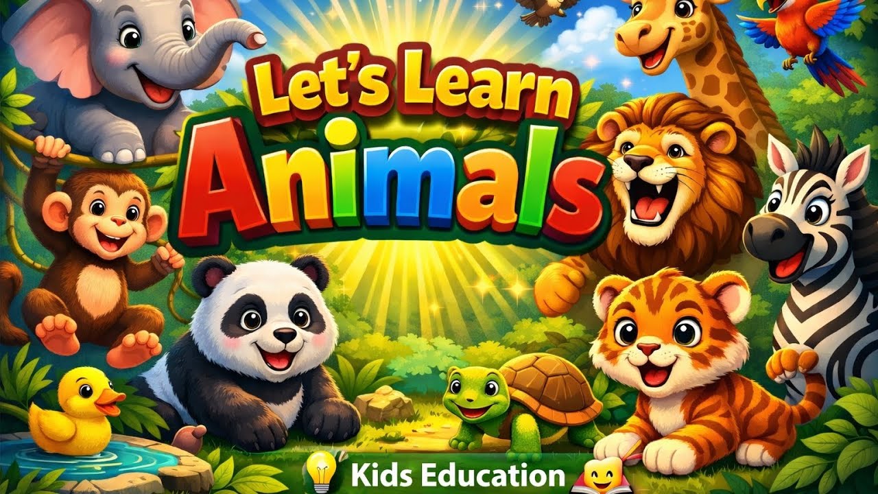 Cute Animals for Kids 🐯🐼 | Let’s Learn Animals | Fun Education - YouTube