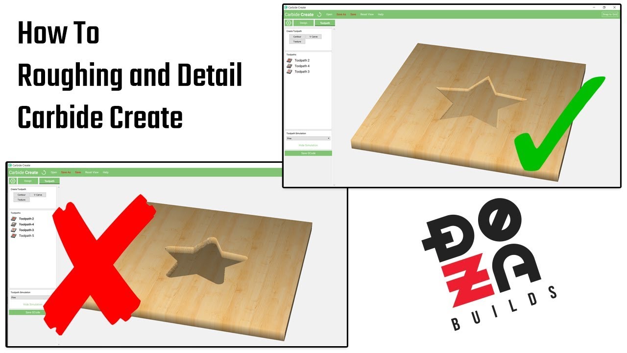 Carbide Create Roughing and Detail Pass - YouTube