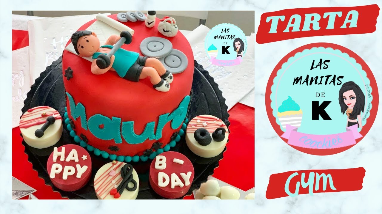 tarta gimnasio - gym cake como decorar paso a paso - YouTube