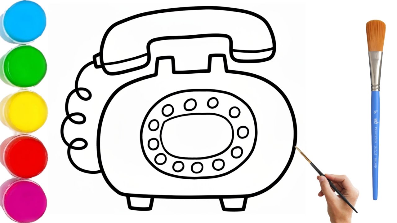 How To Draw A Telephone Easy | Easy Step By Step Tutorial - YouTube
