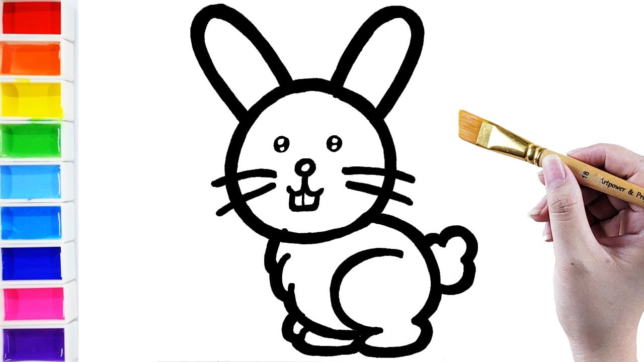 Bunny Drawing, Coloring, Painting Rabbit, How to Draw for Children ...