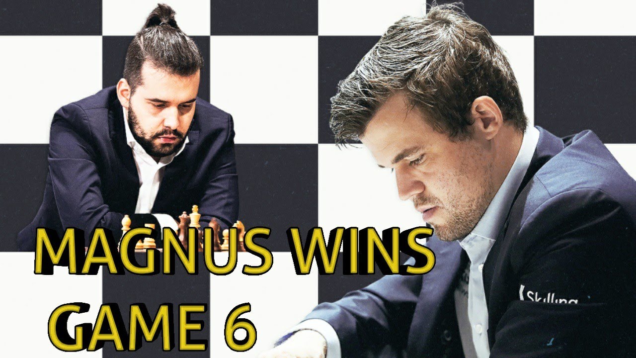 MAGNUS 😃WINS GAME 6 || Magnus vs ian nepomniachi LONGEST WORLD CHESS ...