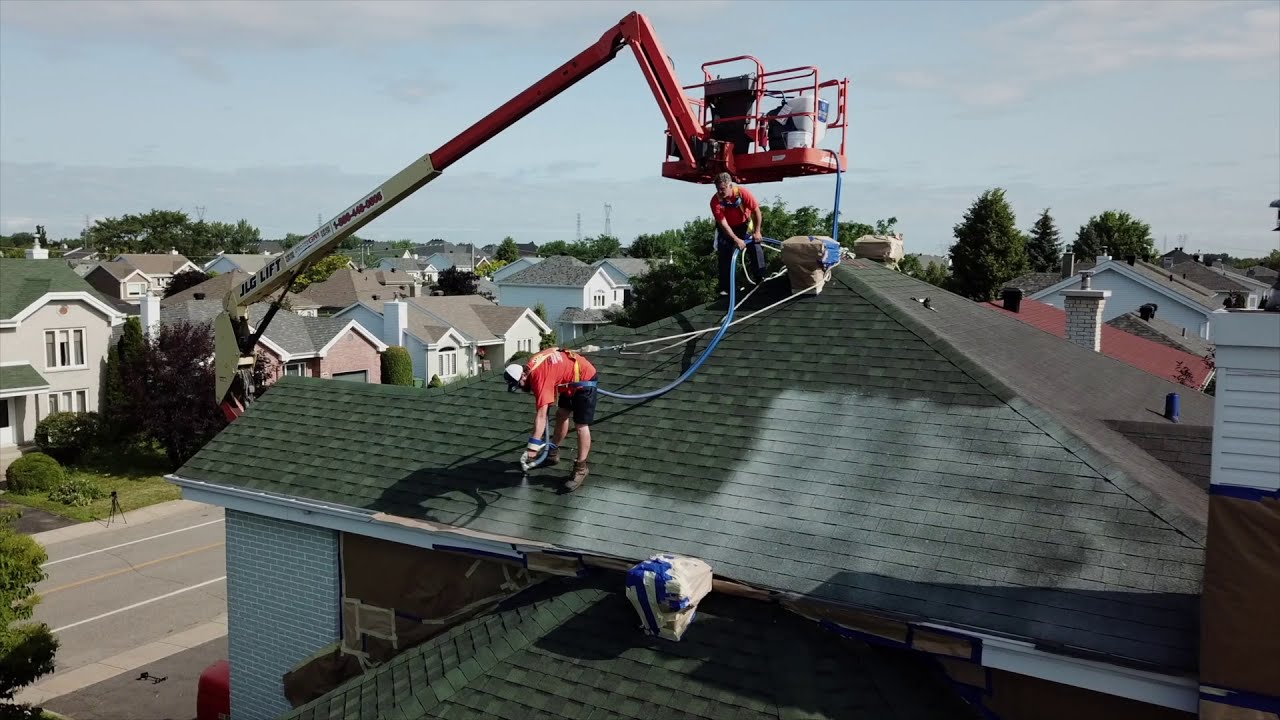 Spray-Net total home transformation roof coating - YouTube