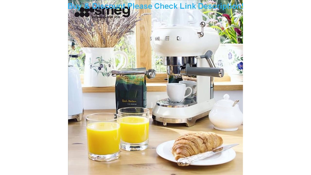 Review SMEG ECF01 Smag Pump Pressure Italian Semi-automatic Coffee ...