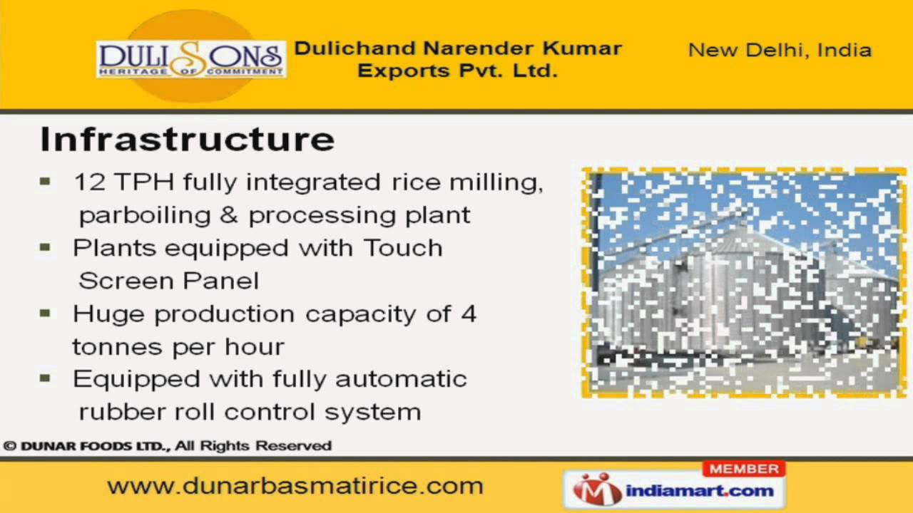 Basmati Rice by Dunar Foods Ltd, Karnal - YouTube