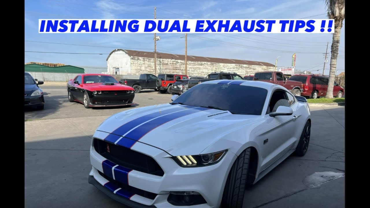 DUAL EXHAUST TIP'S ON MUSTANG ! - YouTube