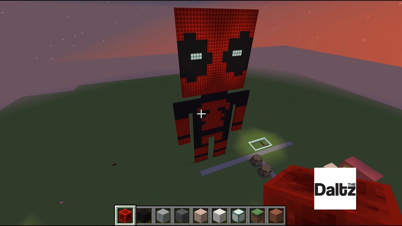 Minecraft Pixel Art - Deadpool Statue Part 1 - YouTube