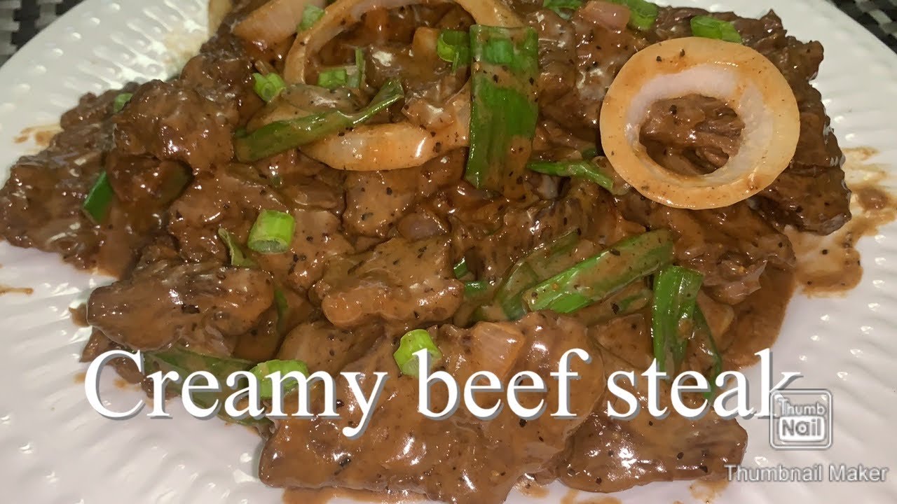 Easy Cook Creamy BEEF STEAK Pinoy Recipe - YouTube