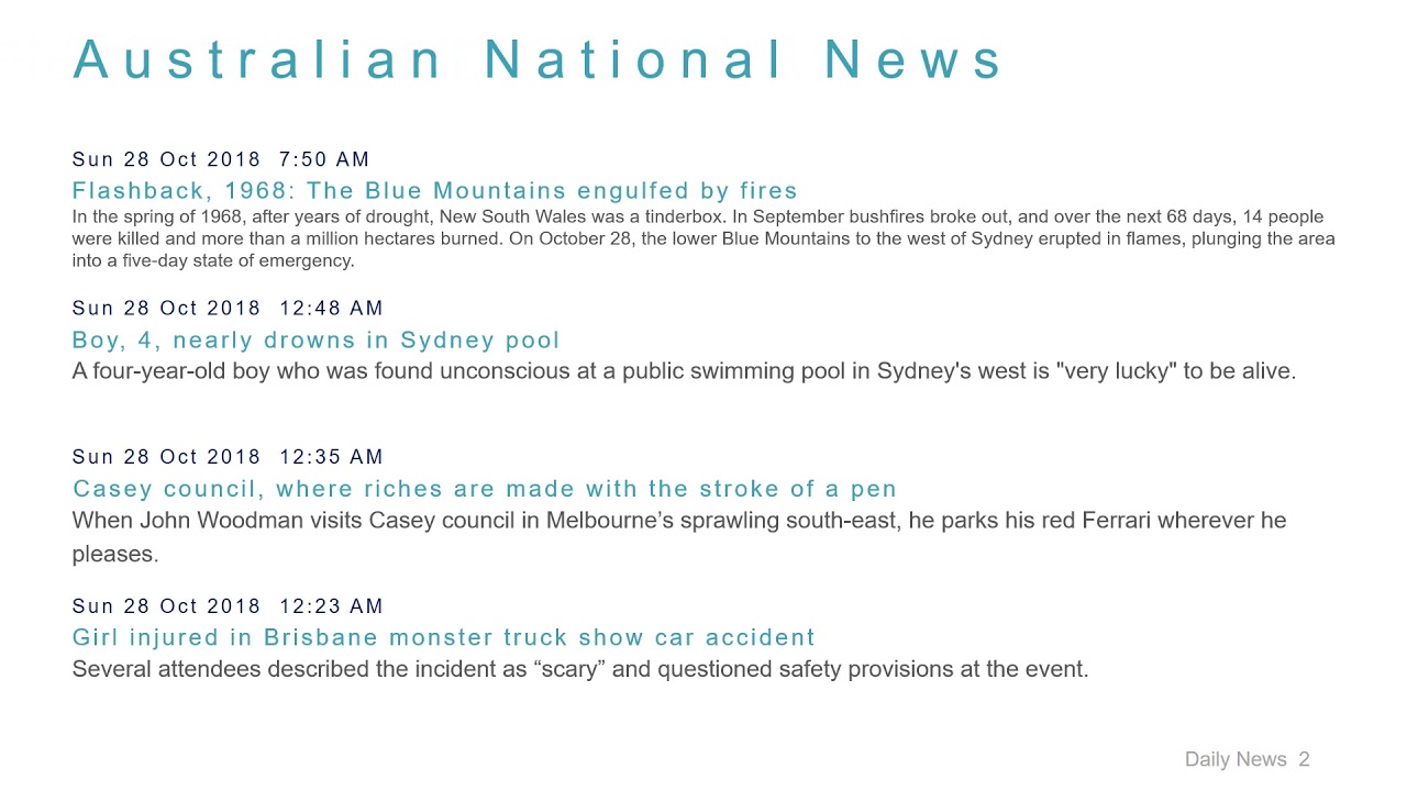 National News Headlines for 28 Oct 2018 - 1 PM Edition - YouTube