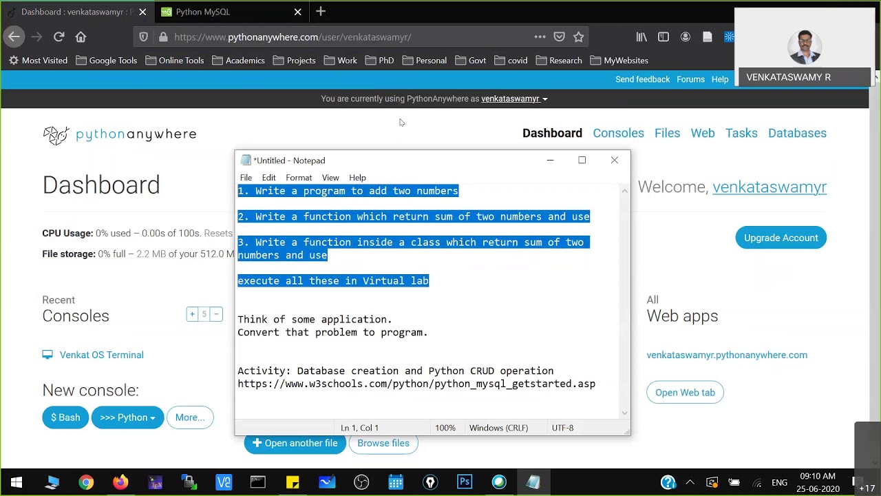 Debug Program In Online Mode Using Pythonanywhere Youtube