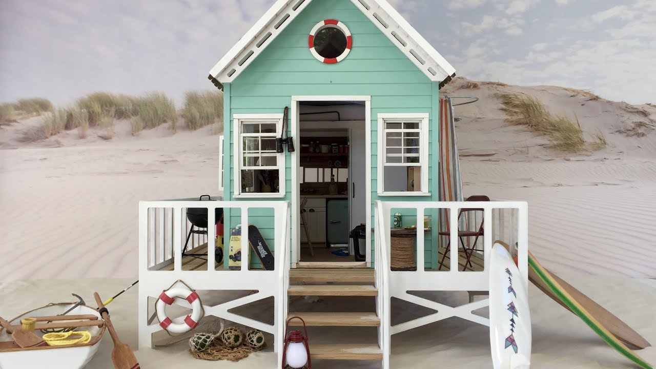 1:12 scale Beach Surf Cabin model - YouTube