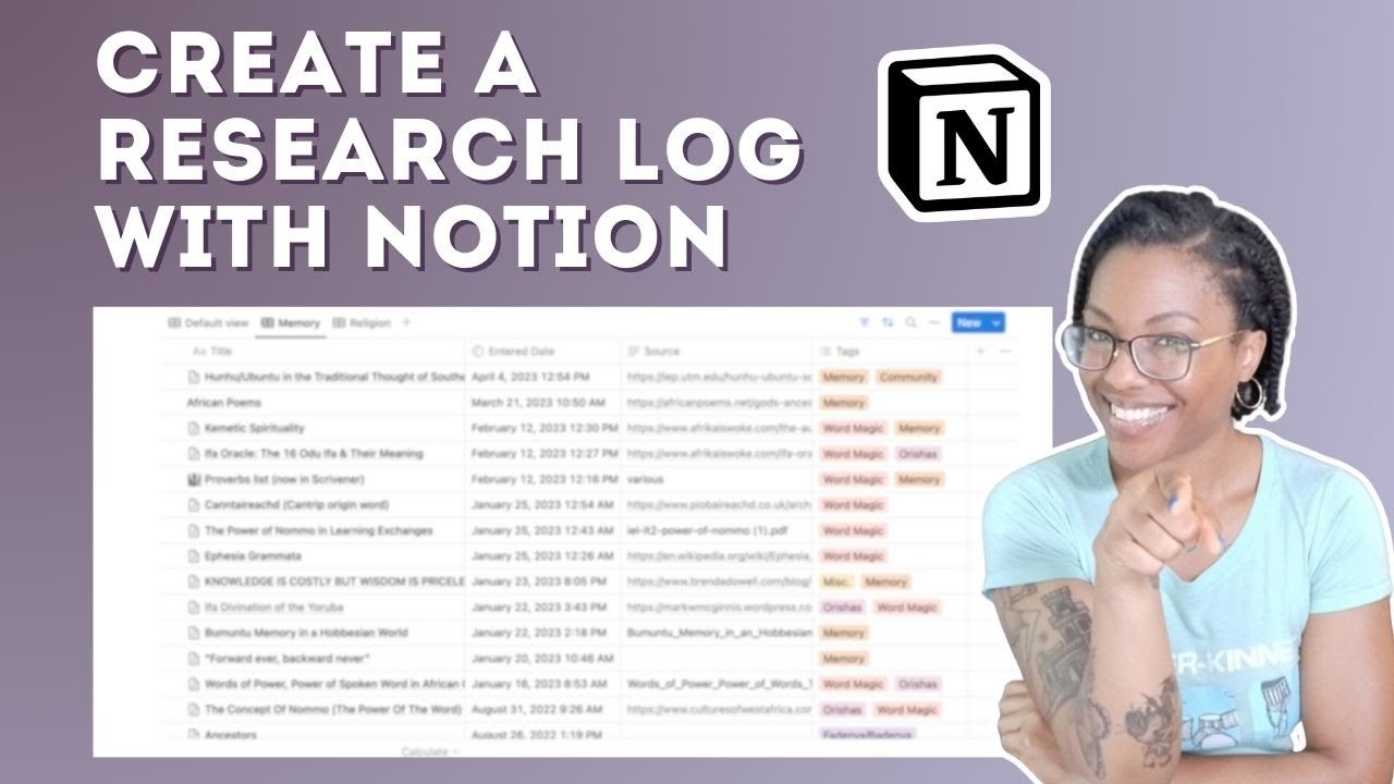 Organize Your Novel Research with Notion | How to Create a Research Log ...