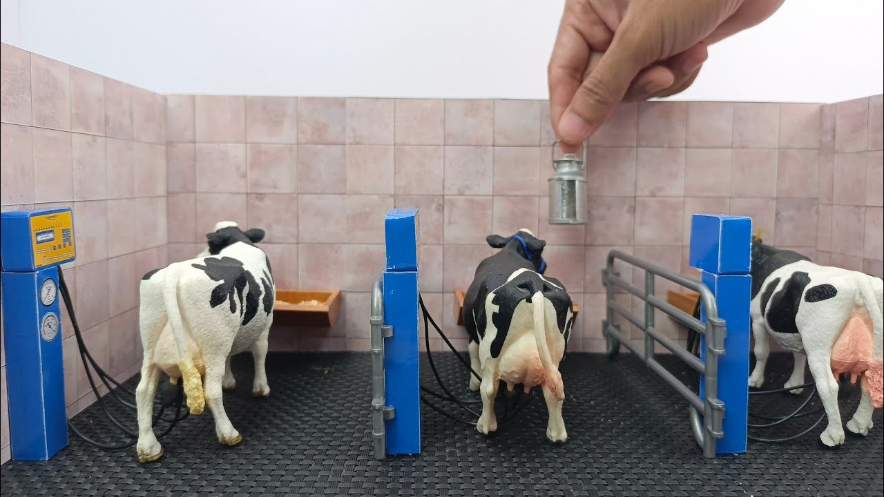 How to Make a Miniature Cow dairy Farm | Simple Cow milking machine ...