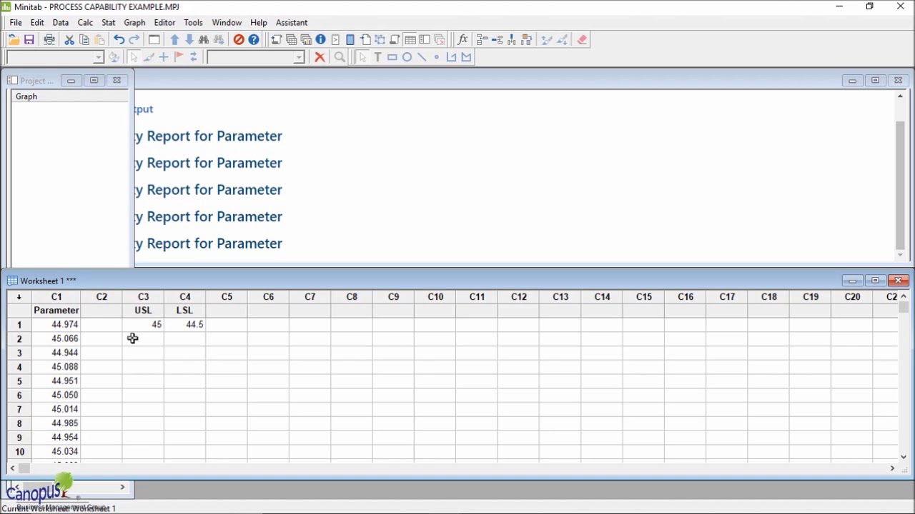 Process Capability in Minitab - YouTube