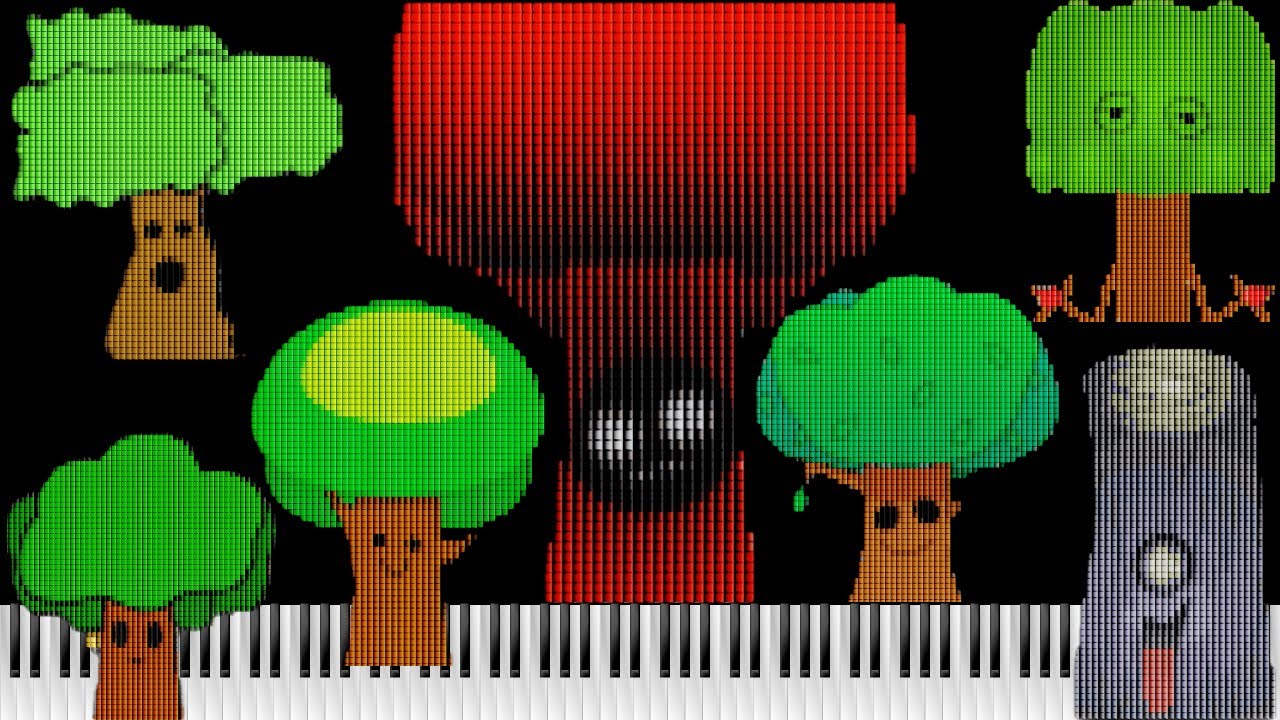 Sprunki Mr. Tree🌳 All 30 Stages 🎹 | Piano Waterfall & MIDI Art ...