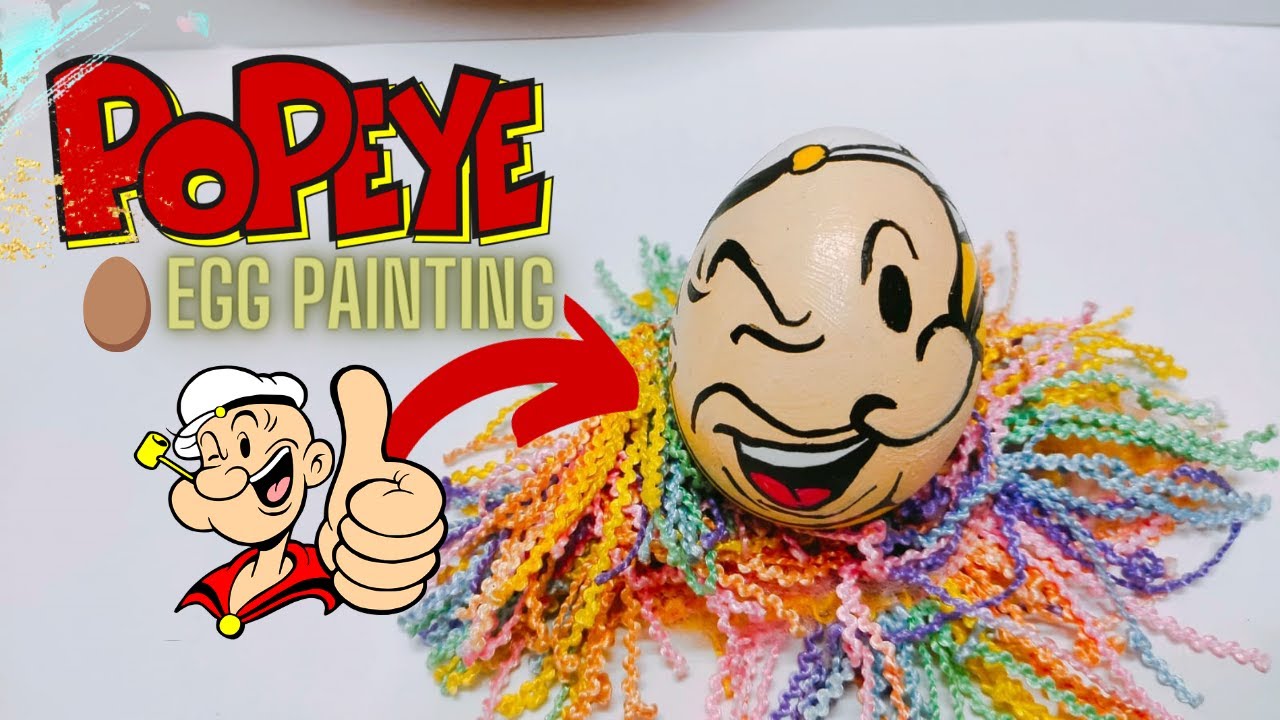 Popeye Egg Painting art -, eggshell painting|egg shell art|easy ...