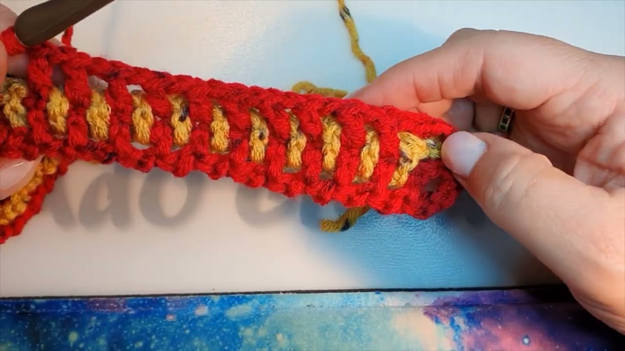 Solid, an interlocking filet crochet tutorial, row 2A - YouTube