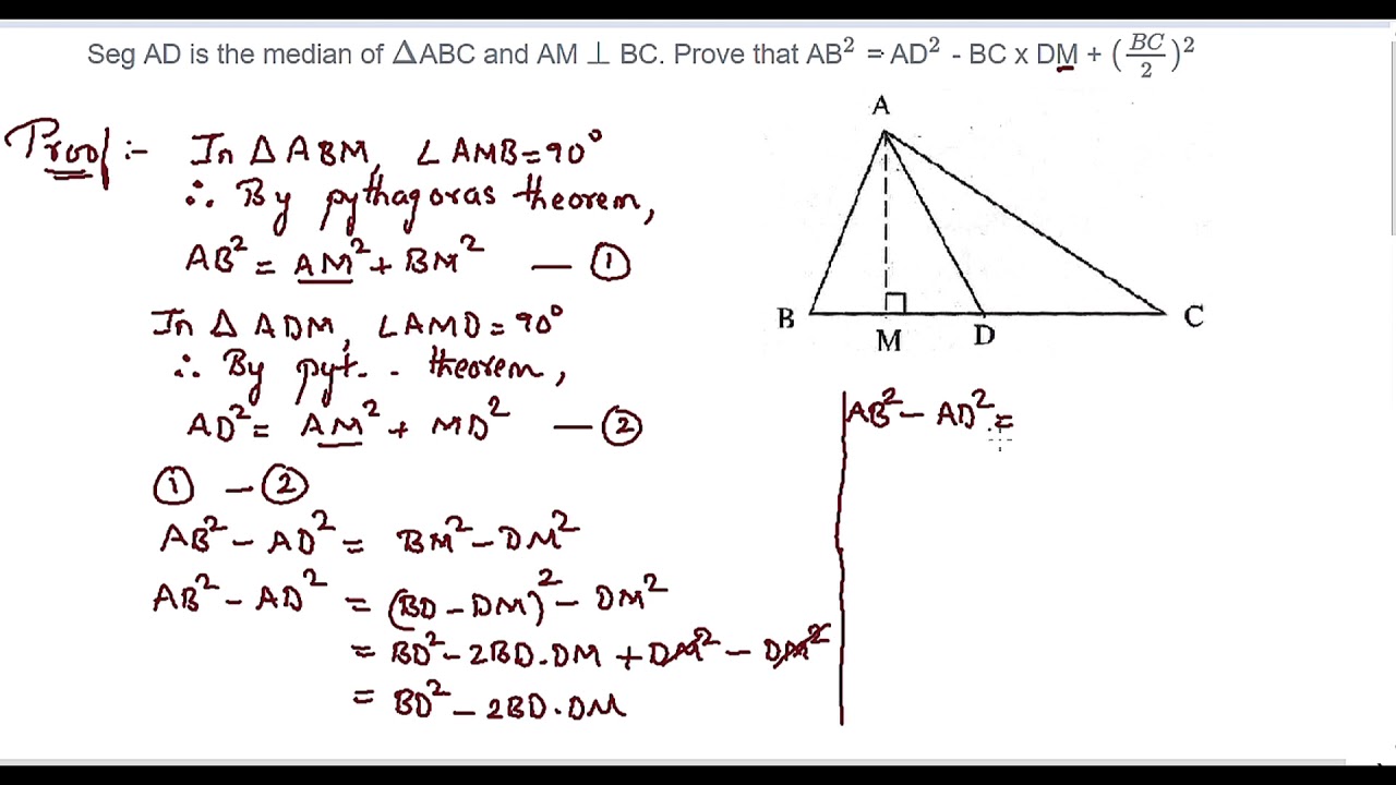 105: Similarity: Seg AD is the median of ABC and AM BC. Prove that : AB ...