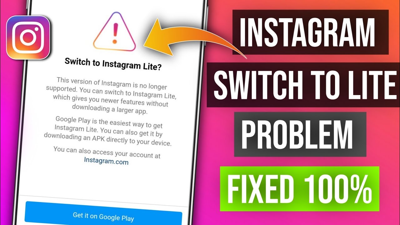 😥switch to instagram lite problem | insta login problem | instagram ...