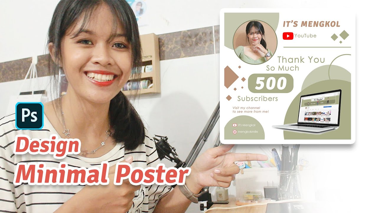 How I design my minimal poster to celebrate YouTube subscribers ...
