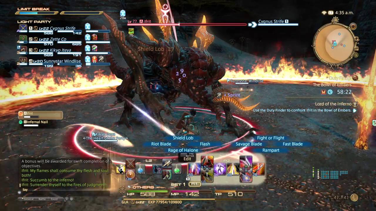 FINAL FANTASY XIV IFRIT Battle as Tank/Gladiator 2016 - YouTube