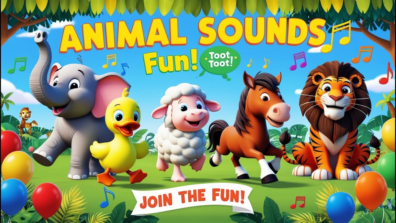 Roar, Quack, and Toot ! Animal Sound Song | Nursery Rhymes & Kids Songs ...