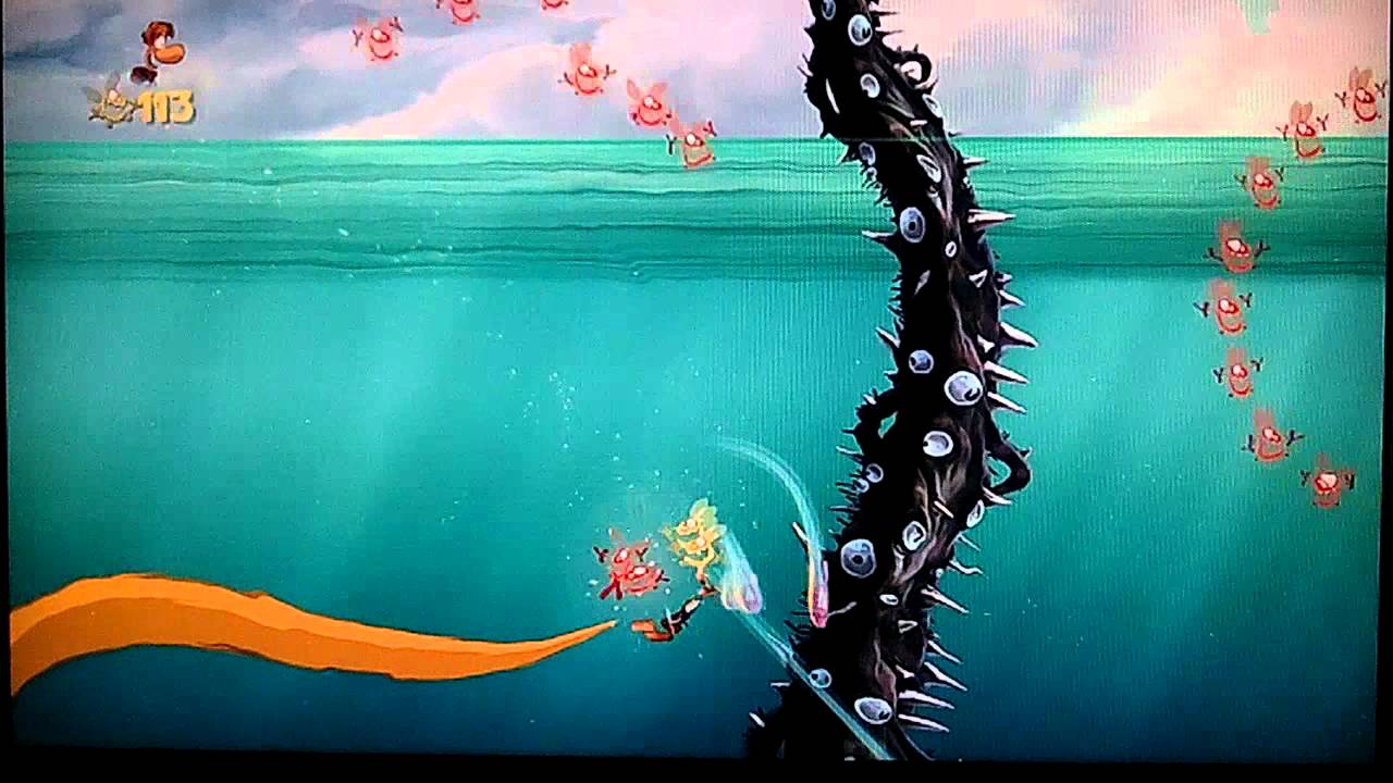 Rayman Origins "Bad Bubbles and Beyond" Lum Medal Playthrough 205 Lums ...