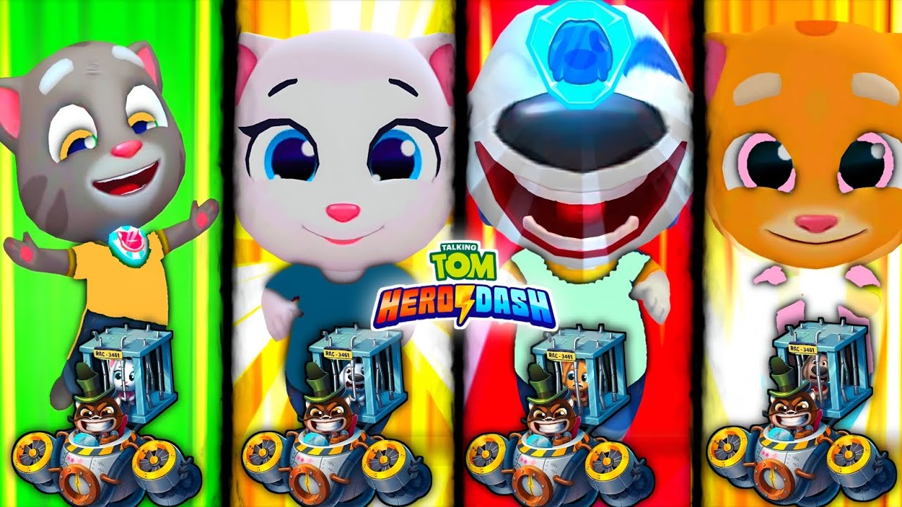 Talking Tom Hero Dash : All Super Heroes Fights With Master Raccoons ...