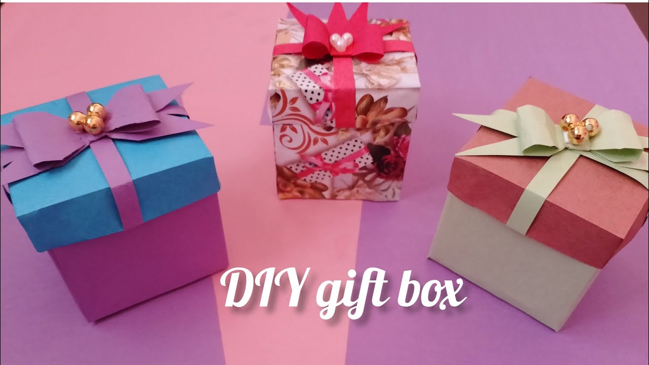 DIY mini paper gift box 🎁/how to make paper box/craft ideas - YouTube