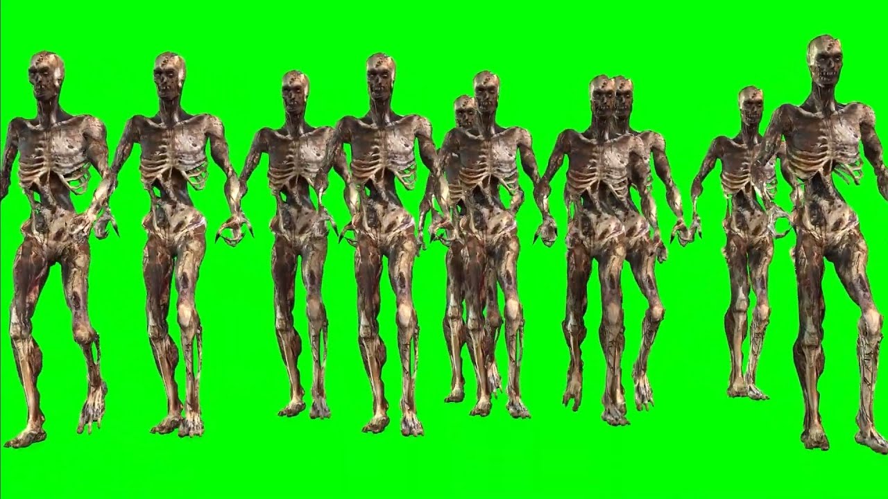 Skeleton Ghost Army Green Screen - YouTube