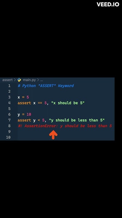"ASSERT" statement in Python??? - YouTube